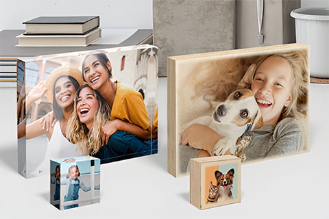 Personalised Photo Blocks in Acrylic or Wood 70% OFF | My Picture UK